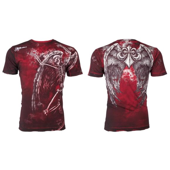 Affliction | Shirts | 58 Affliction Red Relinquish Short Sleeve Slim ...